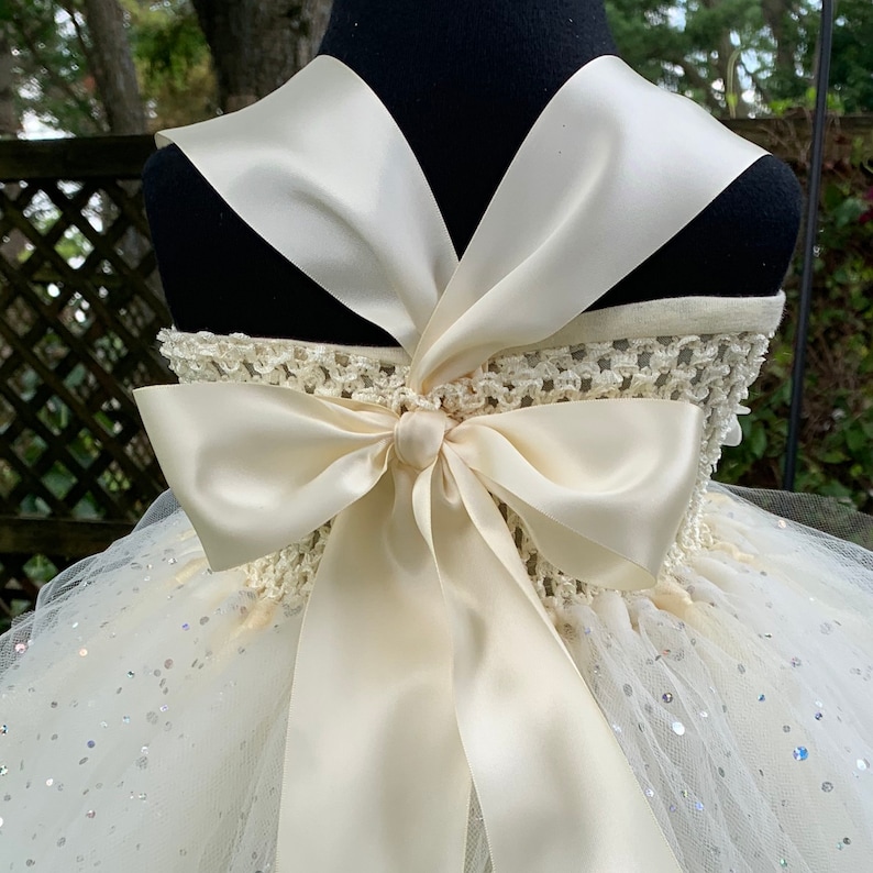 Ivory Princess Tutu Dress for Girls Sparkle Dot Tulle - Etsy