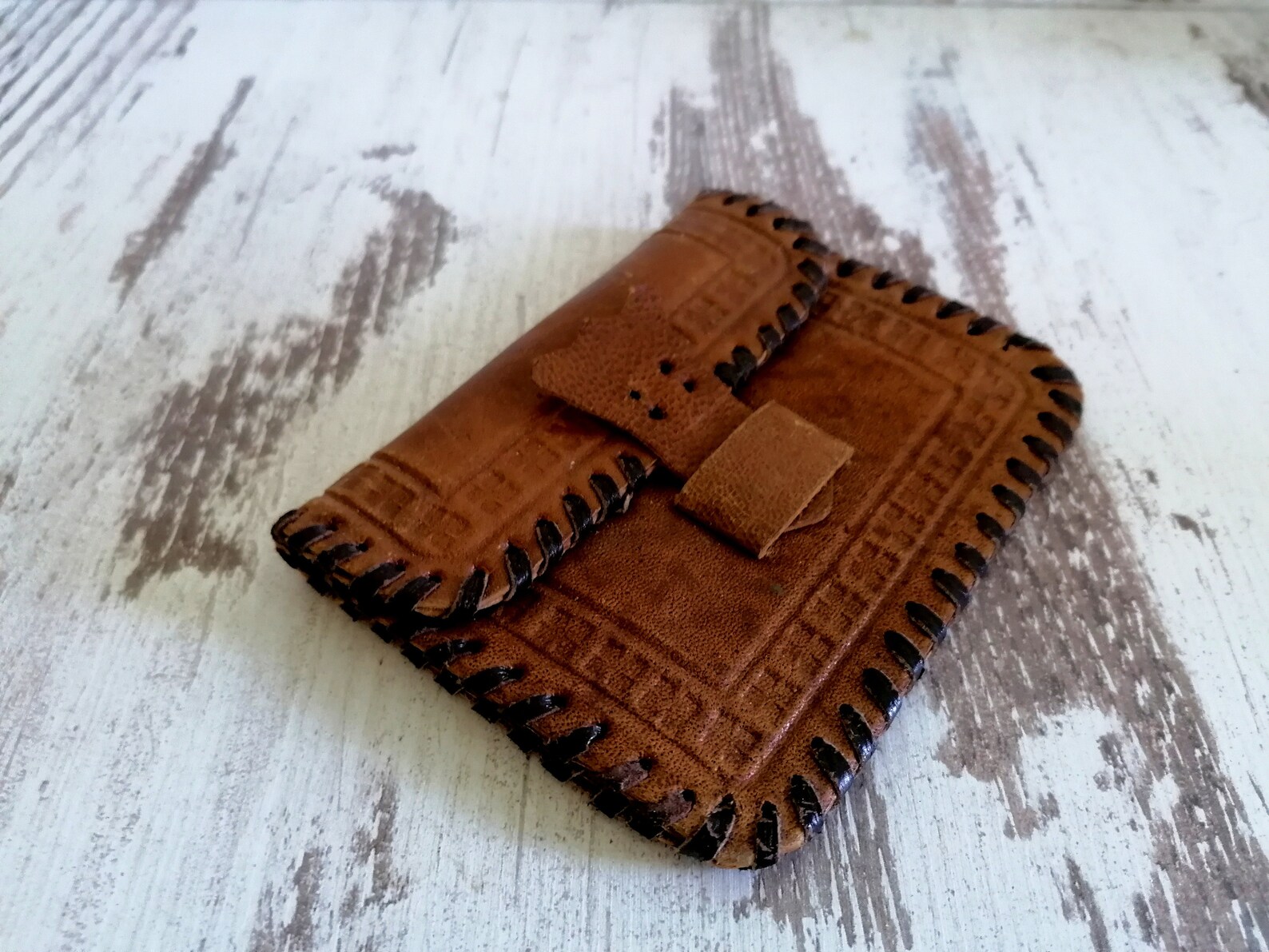 Vintage Handmade Wallet Genuine Distressed Leather Billfold - Etsy