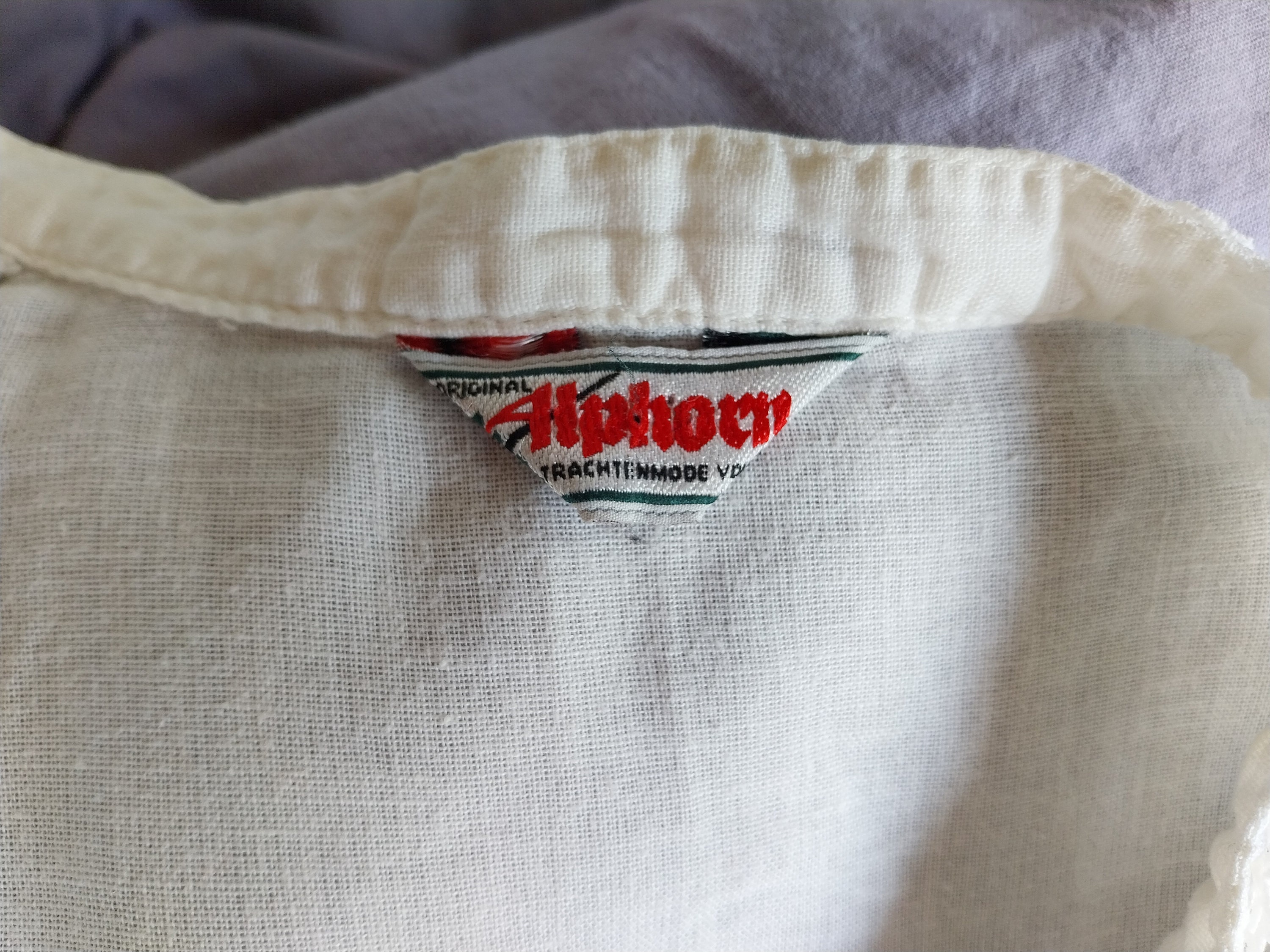 Traditional German Dirndl Blouse by ALPHORN, White Cotton Dirndl Shirt ...