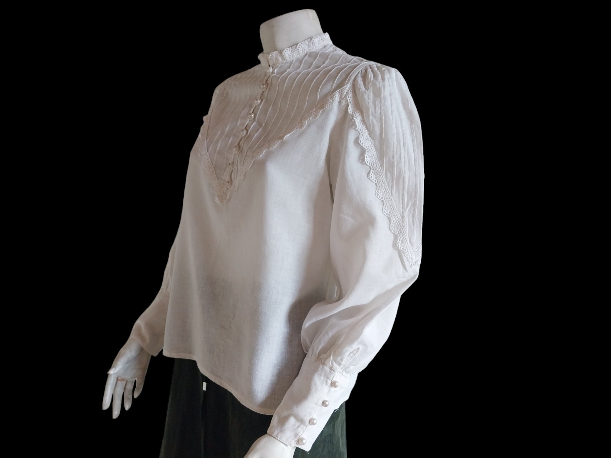 Traditional German Dirndl Blouse by ALPHORN, White Cotton Dirndl Shirt ...