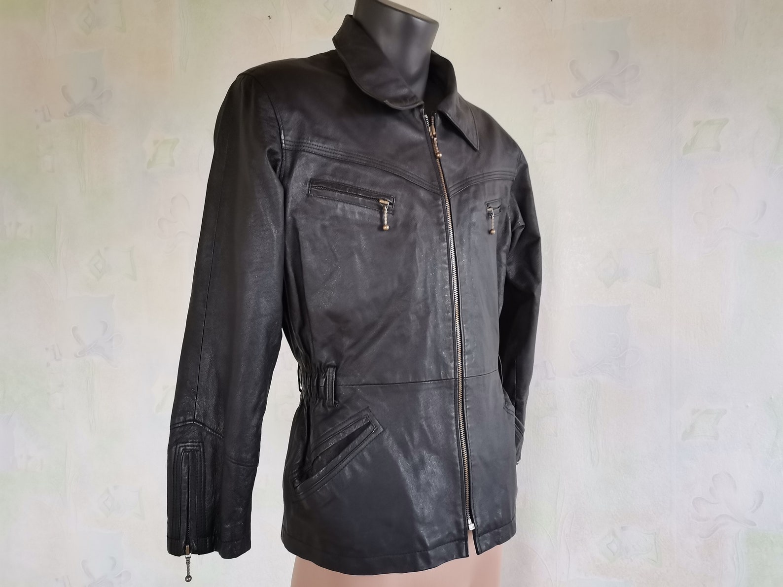 Rocker Men's Leather Jacket, JOFAMA Real Leather Jacket, Made in Sweden ...