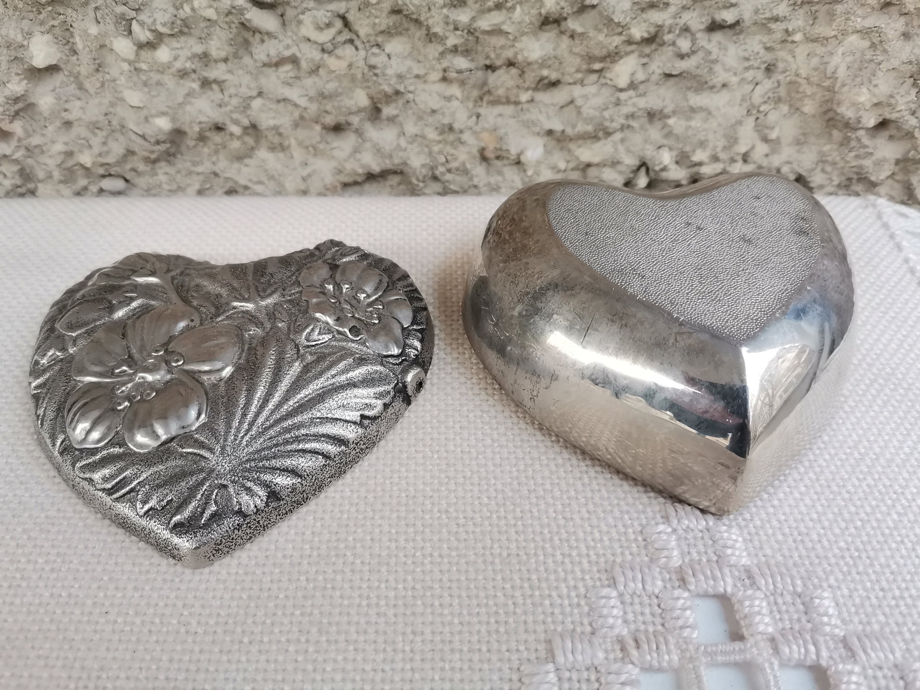 Vintage Heart Jewelry Box Silver Plated Metal Heart Box - Etsy