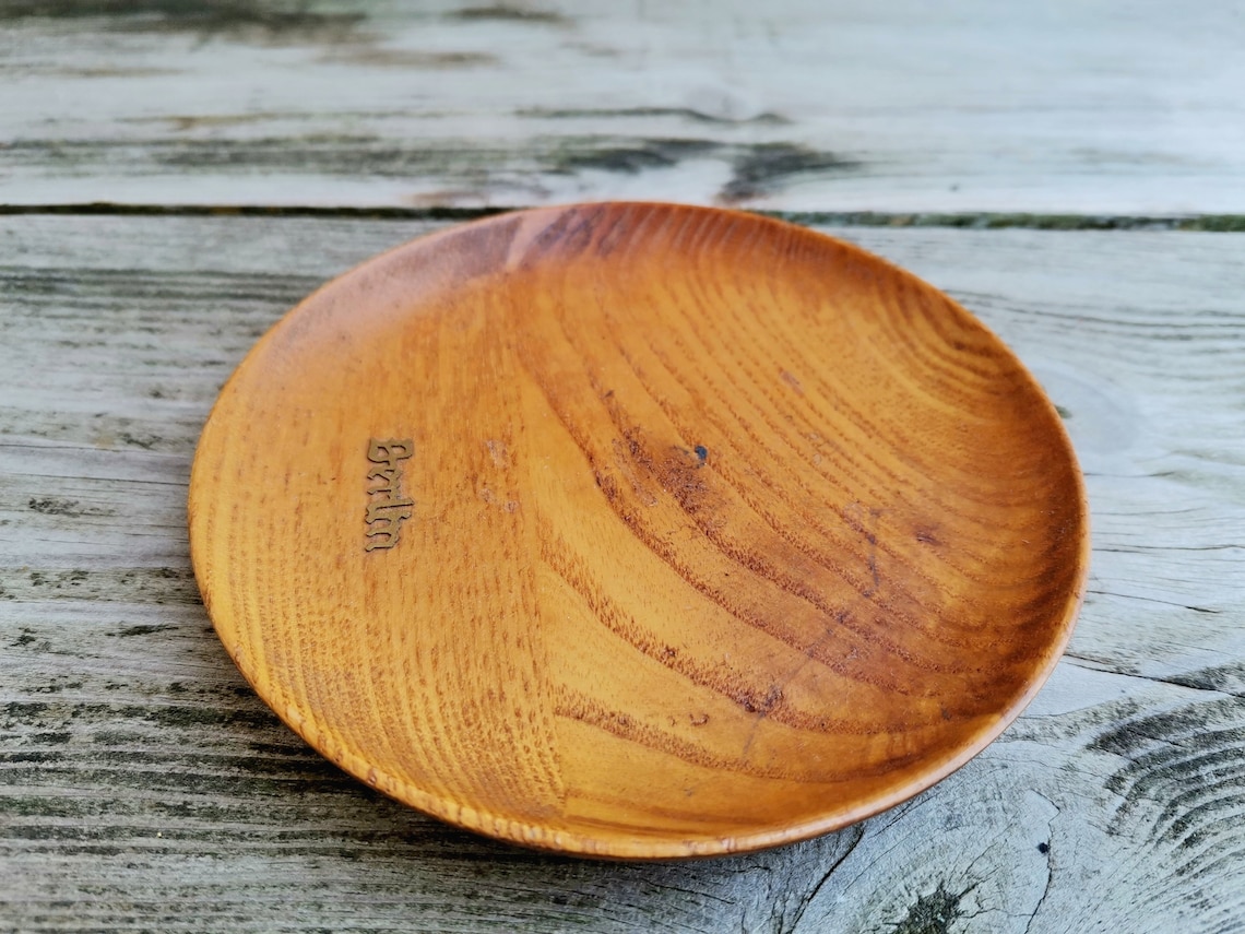 Handmade Wooden Small Plate, Wall Hanging Decorative Plate, Handmade in ...