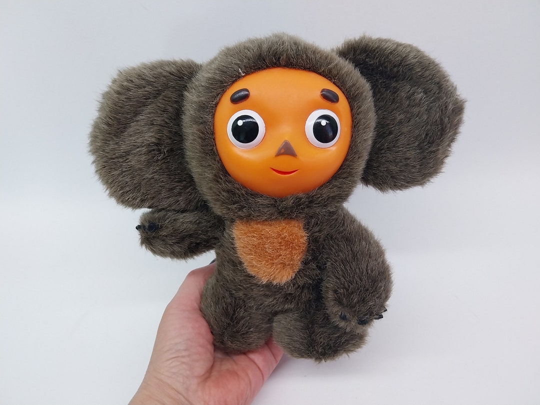 Cheburashka Plush Toy, Vintage Russian Toy, Rubber Face CHEBURASHKA ...