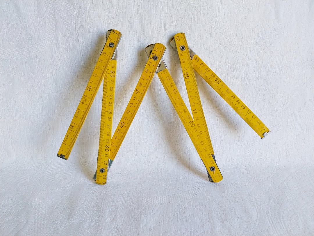 Vintage Wooden Ruler, 1 Meter Wooden Folding Ruler, Retro Meter ...