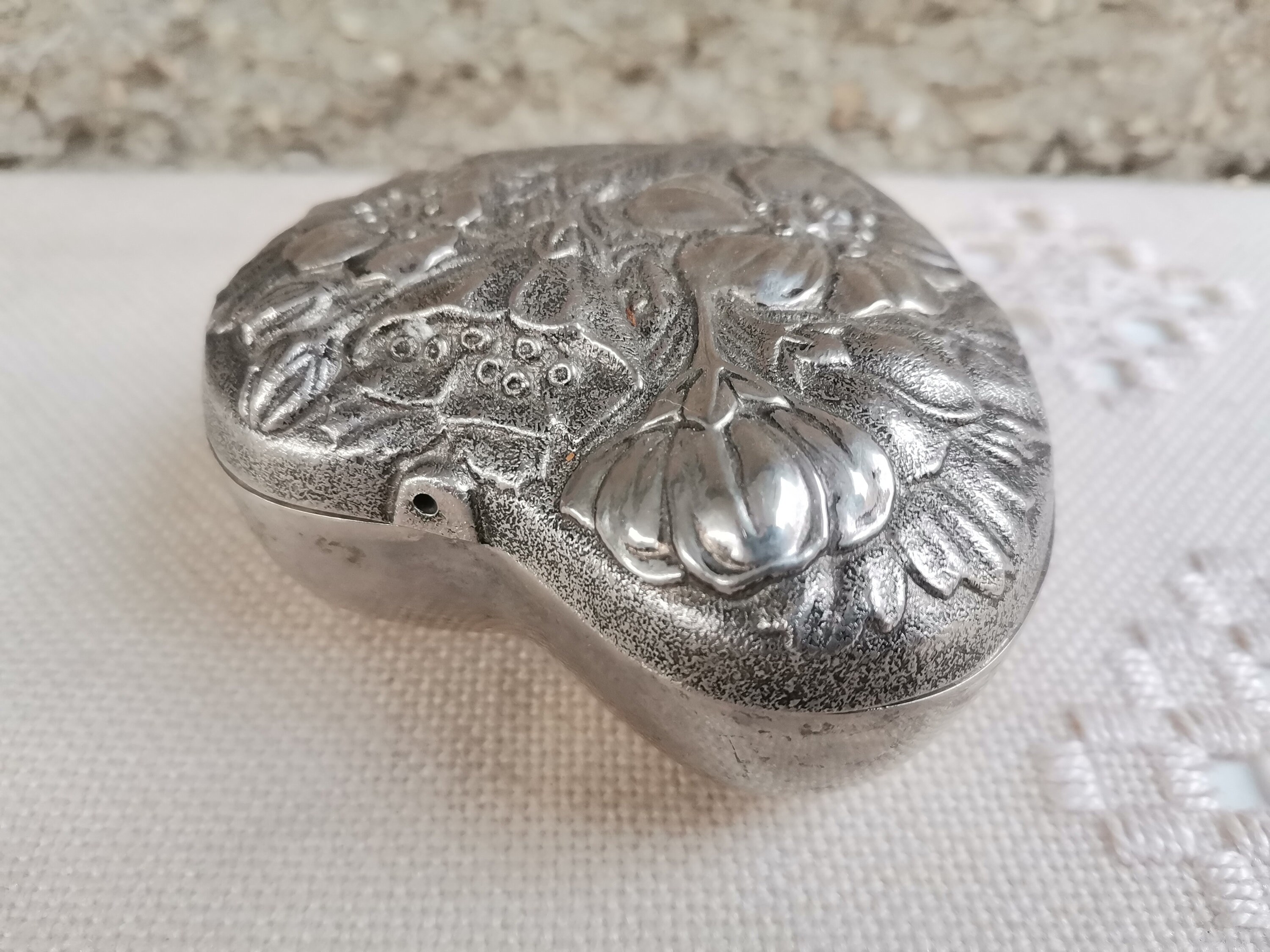 Vintage Heart Jewelry Box Silver Plated Metal Heart Box - Etsy