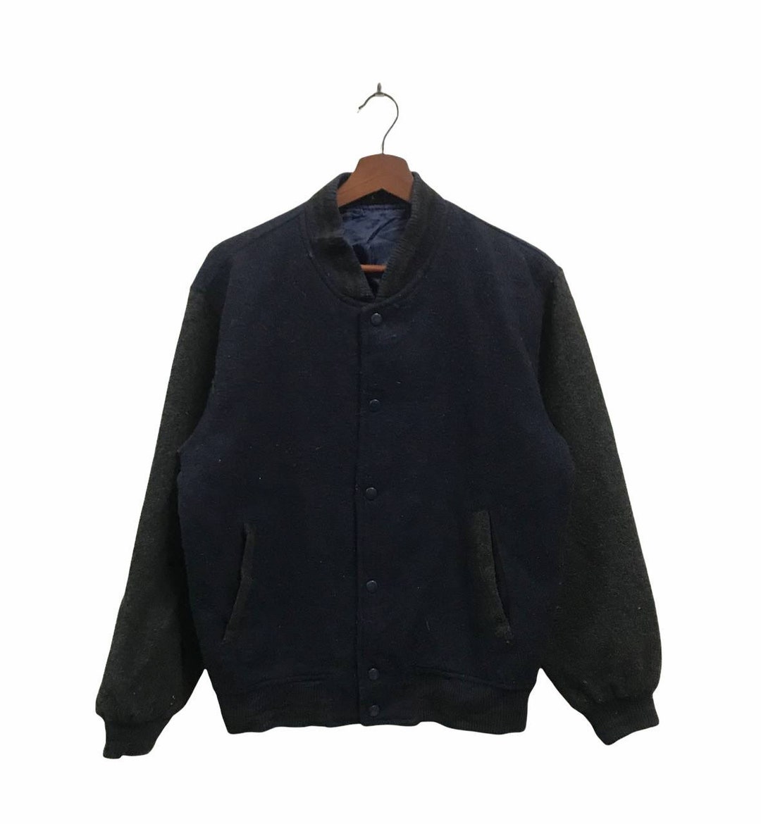 Vintage Plain Varsity Jacket Streetwear Casual Jacket TTS Medium Refer ...