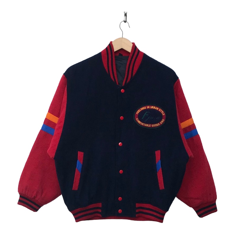 Vintage Urban Style Varsity Jacket Streetwear Hip Hop Sportwear College ...