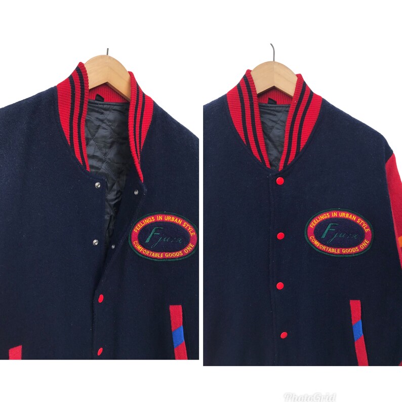 Vintage Urban Style Varsity Jacket Streetwear Hip Hop Sportwear College ...