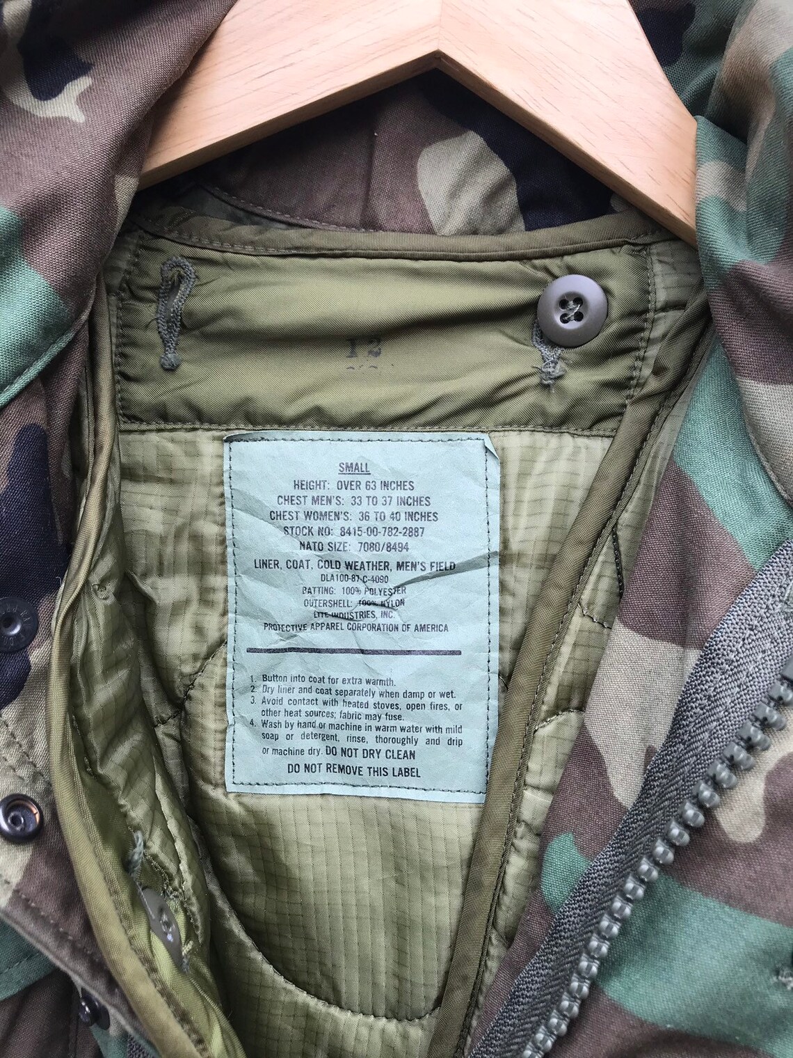 Rare Vintage Army Military Camo Jacket Multipocket Army Cold Weather ...