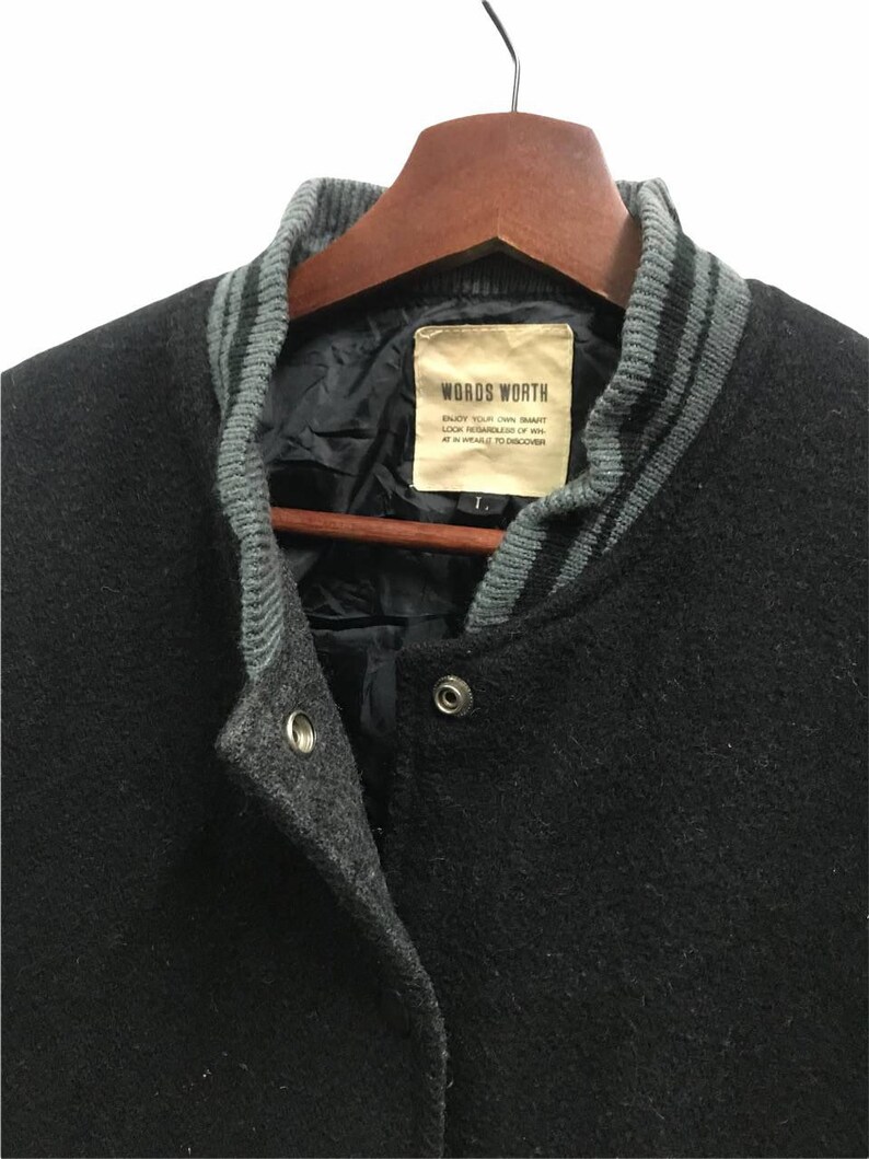 Vintage Words Worth Plain Varsity Jacket Streetwear Women - Etsy