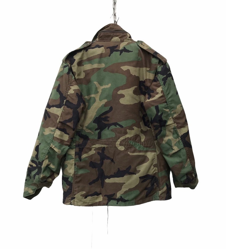 Rare Vintage Army Military Camo Jacket Multipocket Army Cold Weather ...