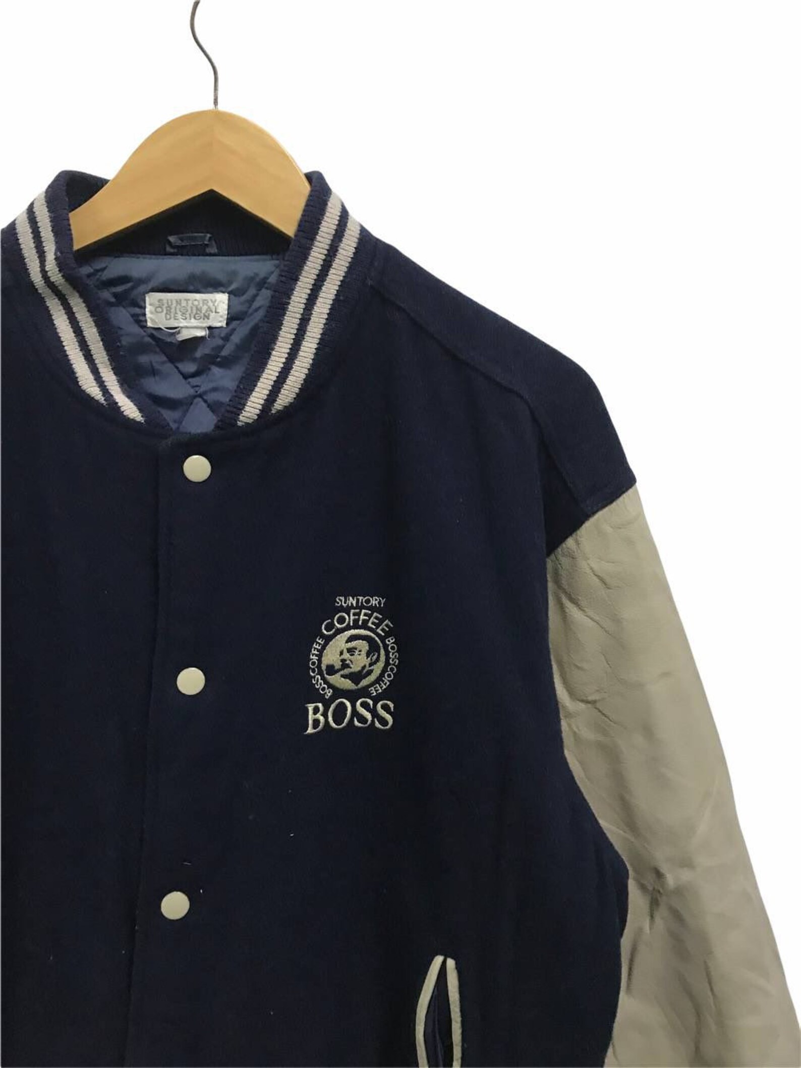 Vintage Suntory Boss Coffee Varsity Jacket Streetwear Hip Hop Spellout ...