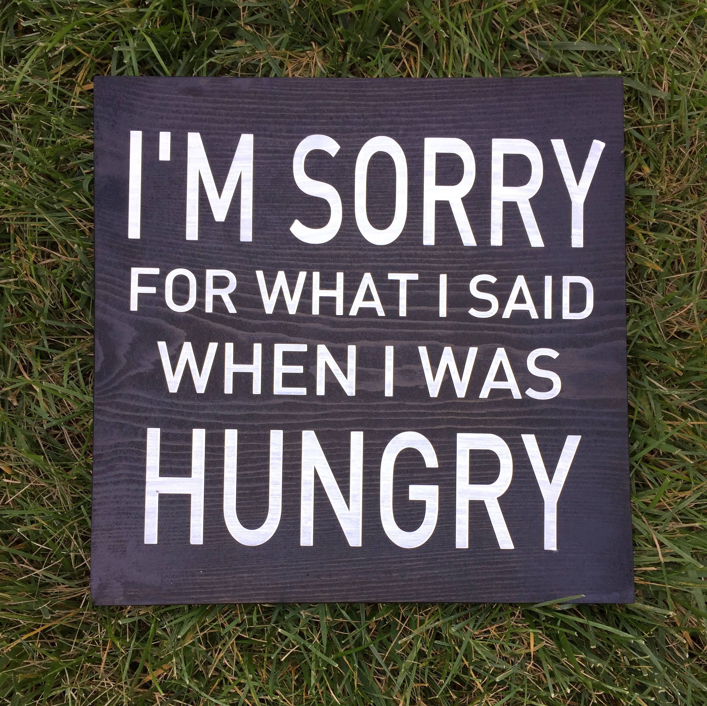 I'm Sorry for What I Said When I Was Hungry Sign | Wooden Sign With ...