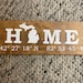 Wooden HOME Coordinates Sign-- Fully Customized With YOUR State, Colors ...
