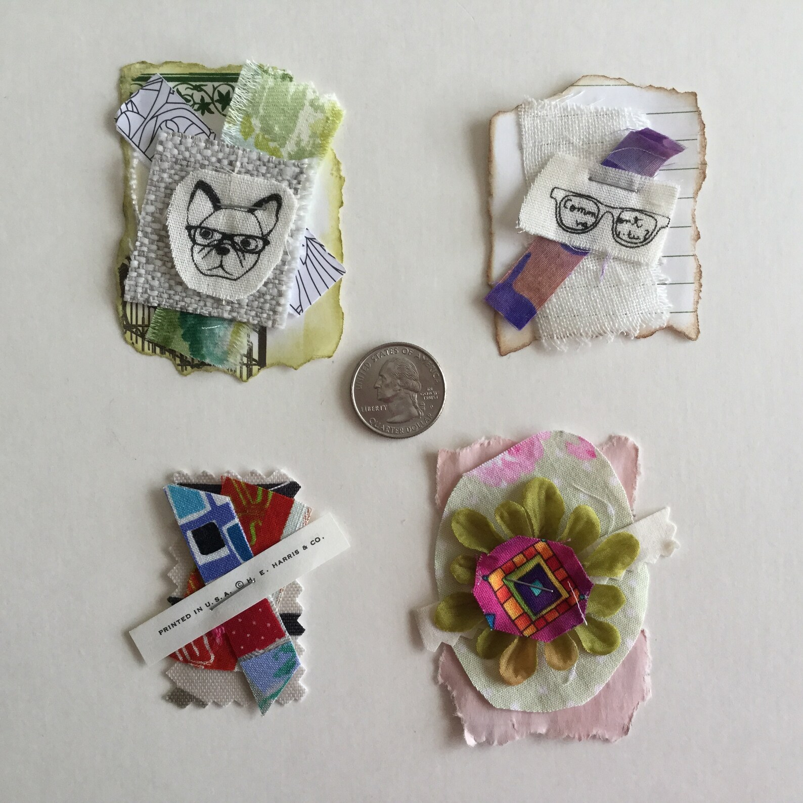 Set of 4 Paper Clusters-Junk Journal Clusters-Fabric/Paper | Etsy