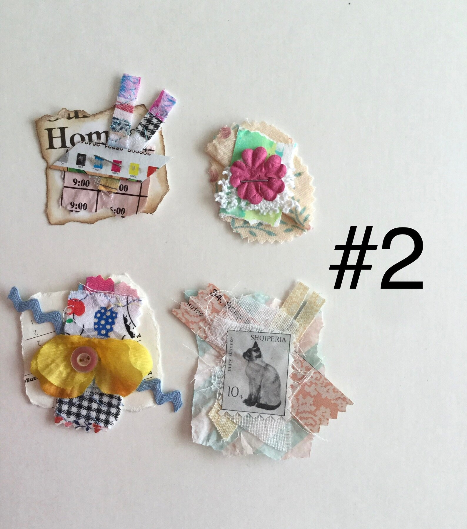 Set of 4 Paper Clusters-Junk Journal Clusters-Fabric/Paper | Etsy