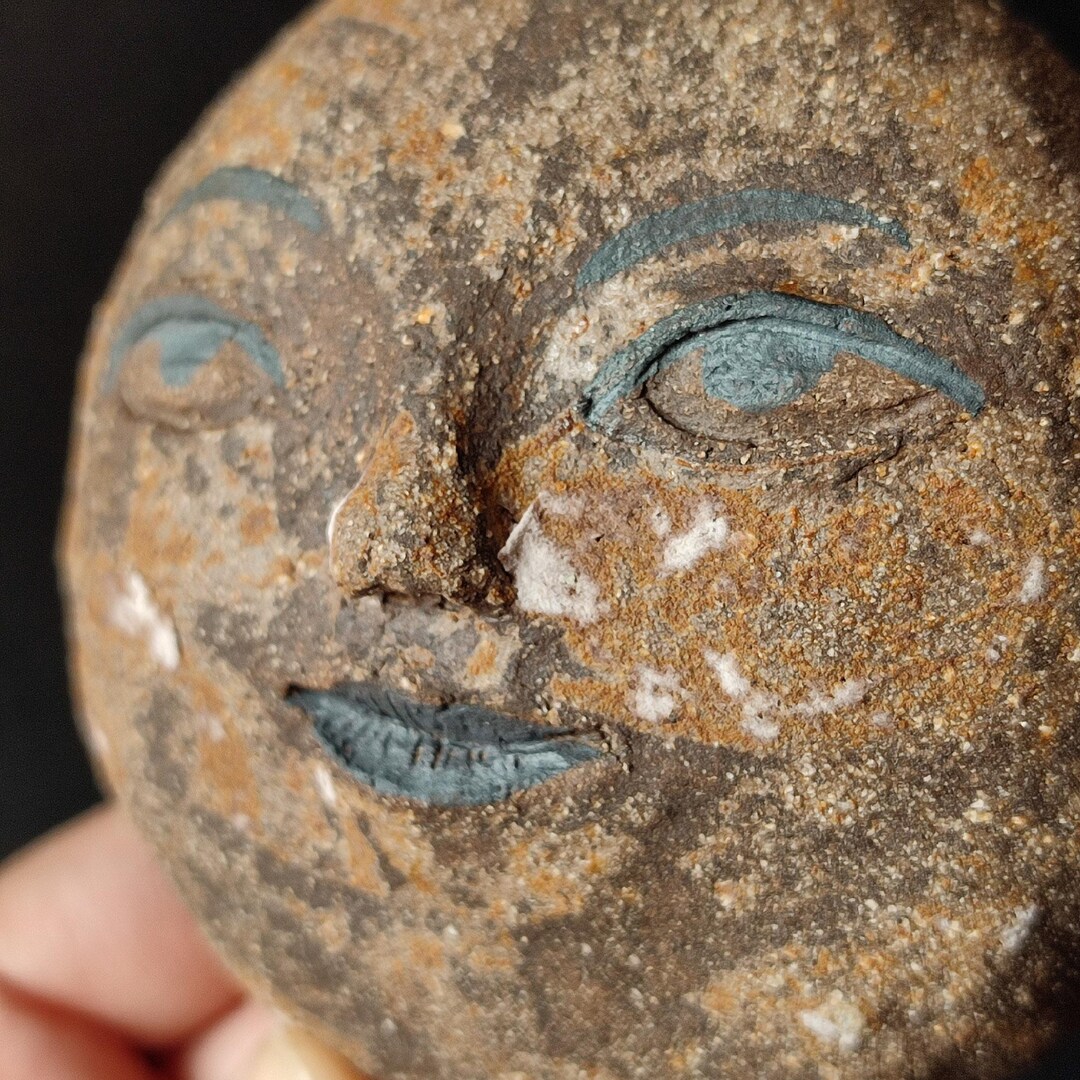 Moon Face, Rustic Wall Decor, Lunar Wall Pendant, New Moon Ceramic Face ...