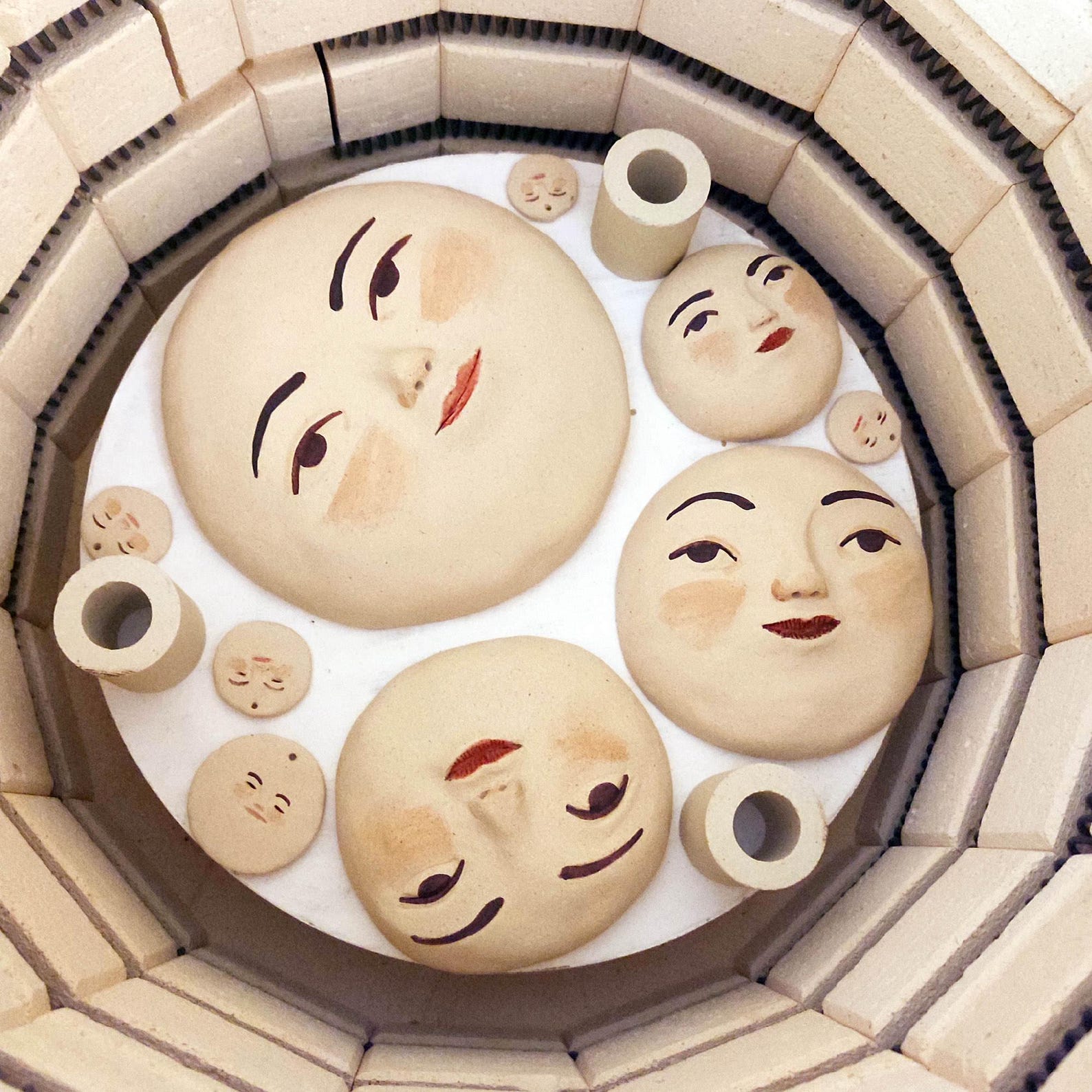 Big Ceramic Moon Face, Lunar Wall Decor, Stoneware Clay - Etsy