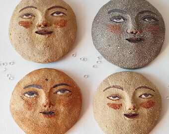 Ceramic Moon Face | Etsy