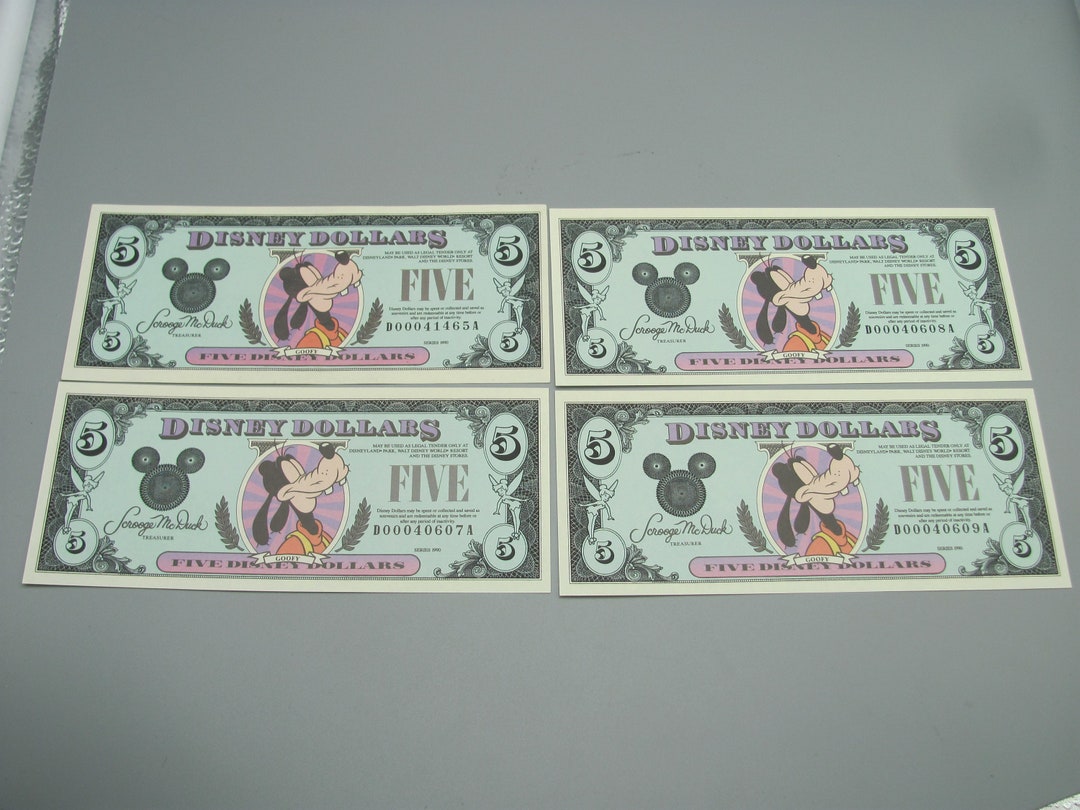 1990 Series Five Disney Dollar Goofy Note - Etsy Australia