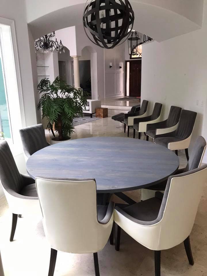 Round Table Trestle/single Round Farmhouse Table/ Custom Round - Etsy