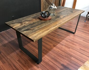 Industrial "x" Metal Base Farmhouse Table - Etsy