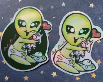 Cute Alien Sticker - Etsy