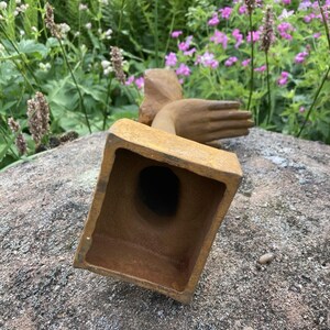 Rusty Cast Iron Face / Hand Modern Art Garden Ornament - Etsy UK