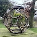 Metal Rusty Garden Modern Art Open Sphere Orb Sculpture Ornament - Etsy UK