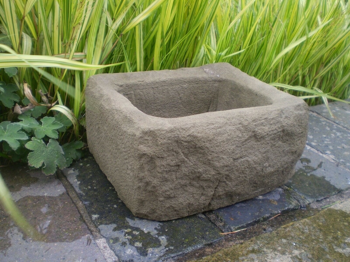 Reconstituted Stone Garden Rustic Alpine Trough Planter - Etsy UK