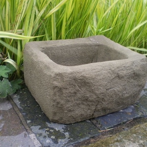 Reconstituted Stone Garden Rustic Alpine Trough Planter - Etsy UK
