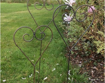Set of 10 Rusty Metal Swirl Plant Supports / Stands Garden - Etsy UK