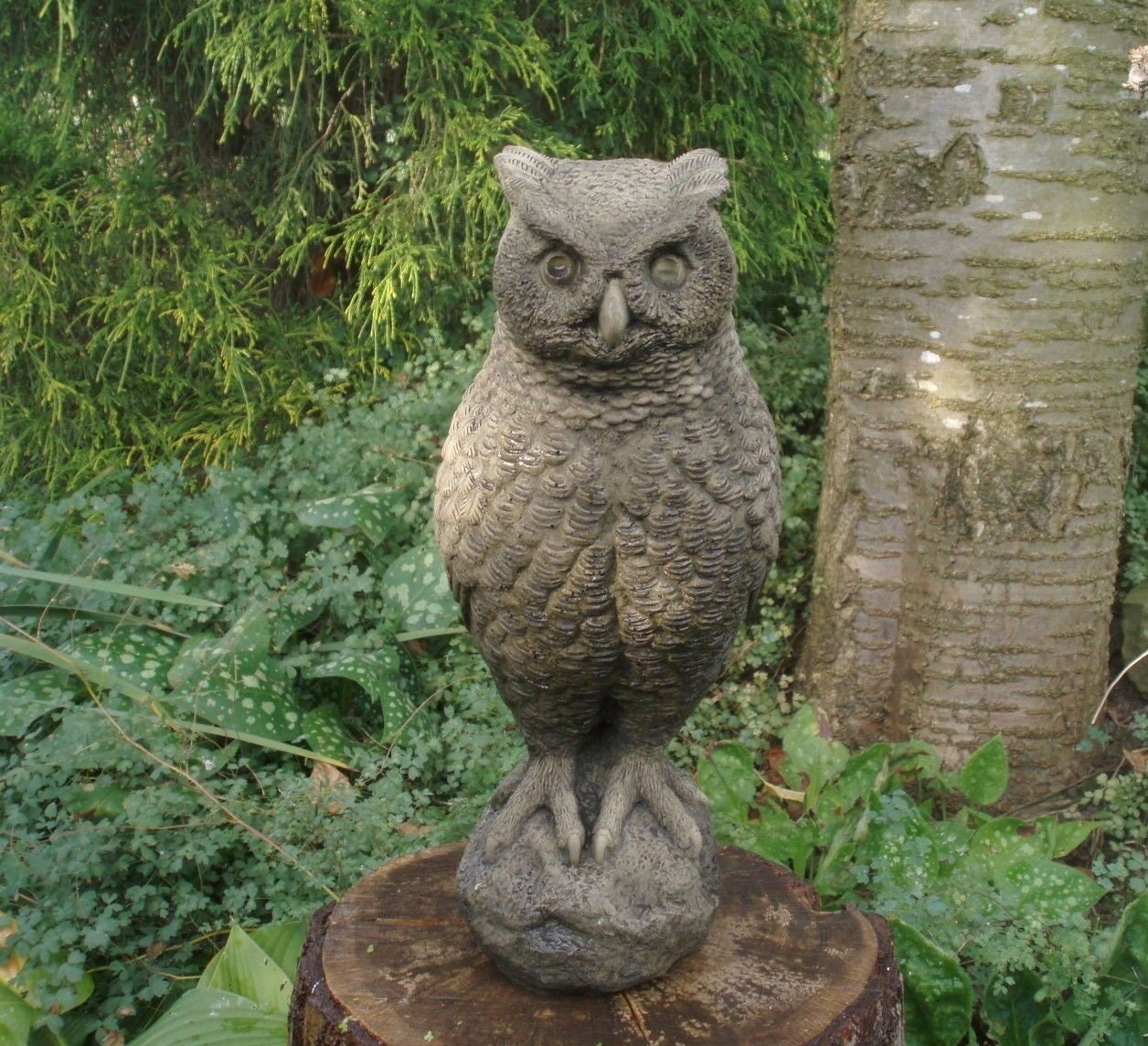 Reconstituted Stone Garden Tall Owl Statue | Etsy
