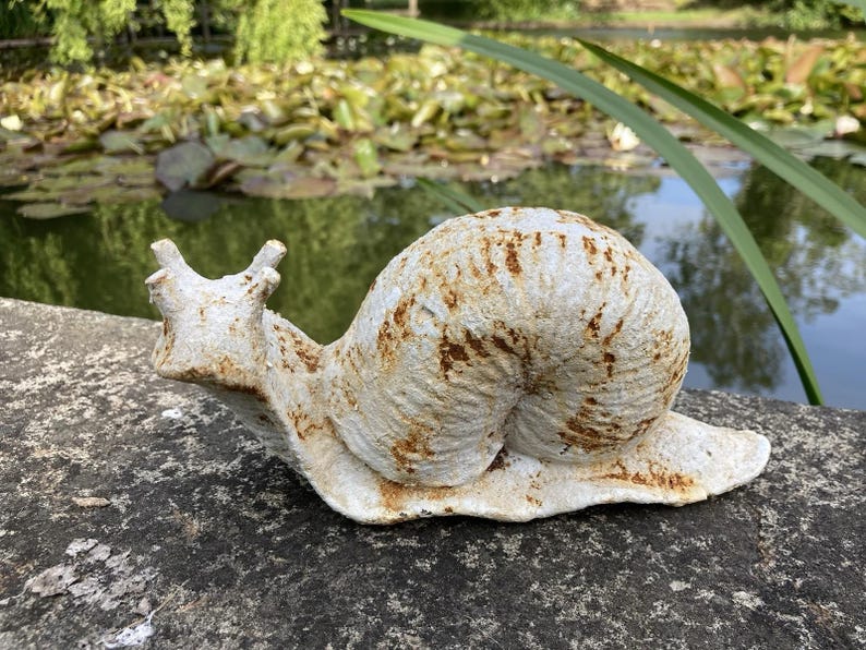 Cast Iron Snail Garden Ornament - Etsy UK