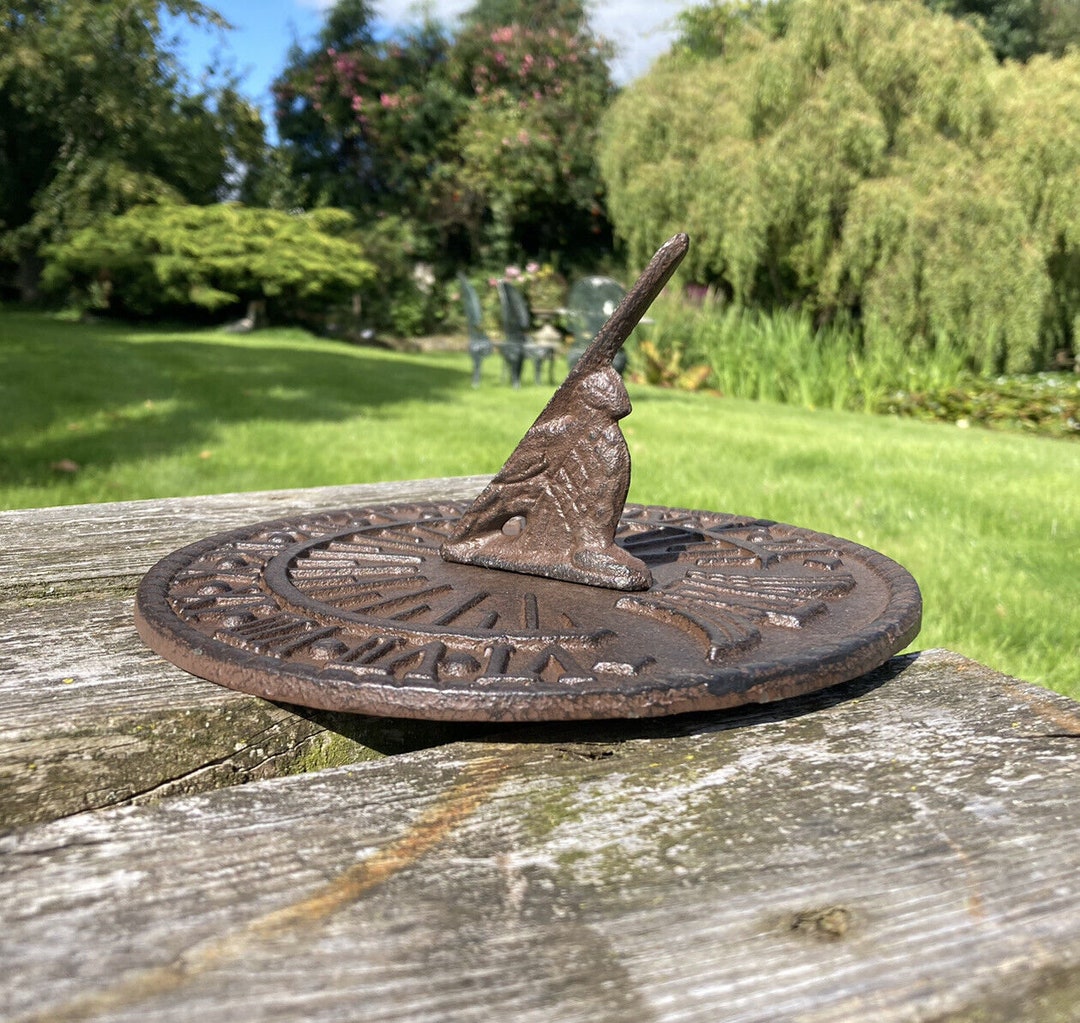 Cast Iron Garden Bird Sundial Ornament - Etsy UK