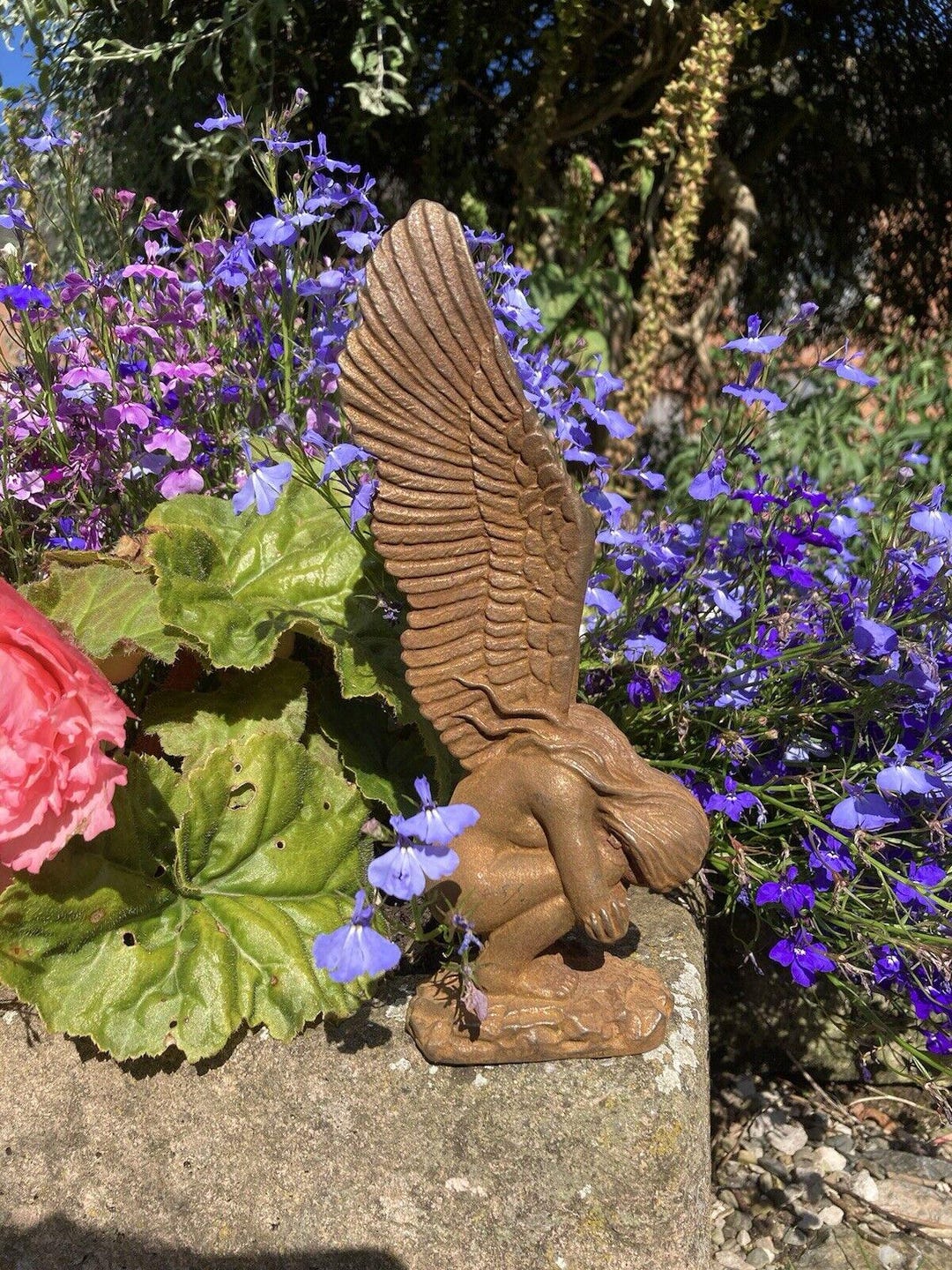 Rusty Cast Iron Small Angel Statue - Etsy