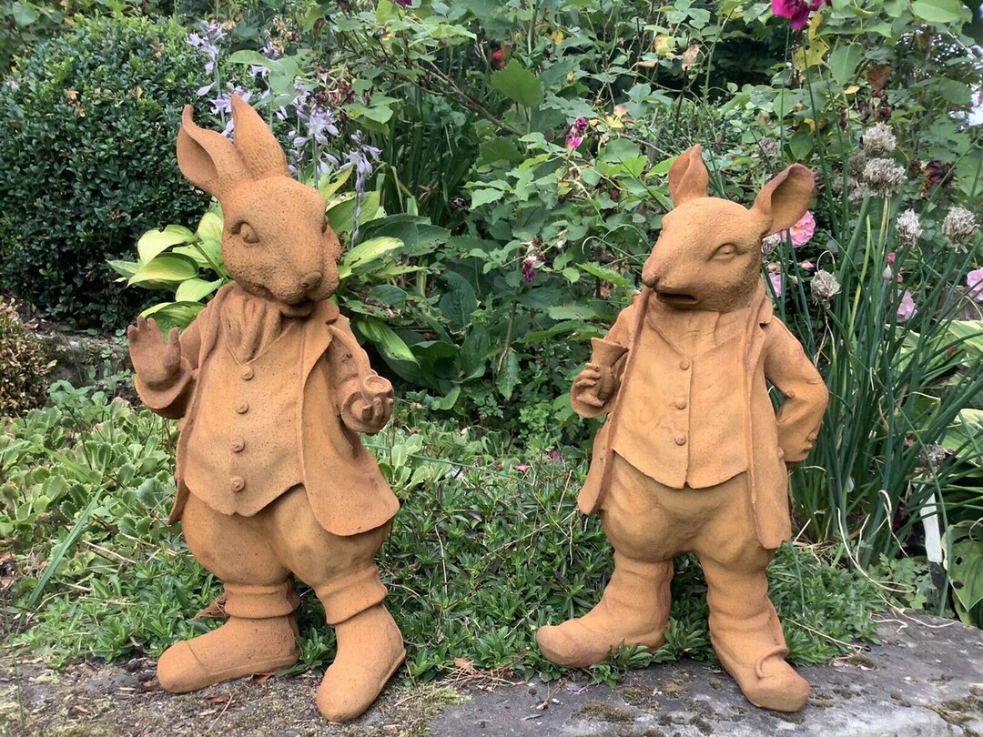 Pair of Cold Cast Iron Ratty and Rabbit Figures - Etsy UK