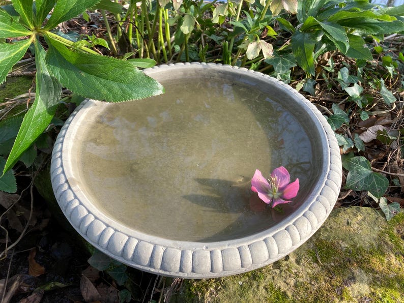 Reconstituted Stone Bird Bath Top Only - Etsy UK