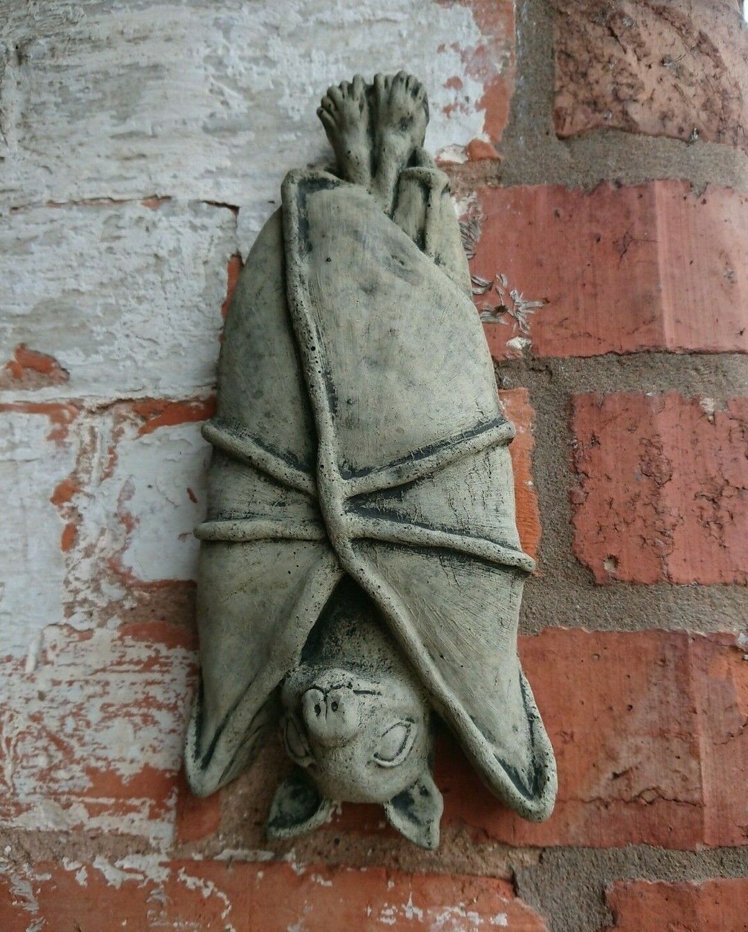 Reconstituted Stone Garden Hanging Bat Plaque - Etsy