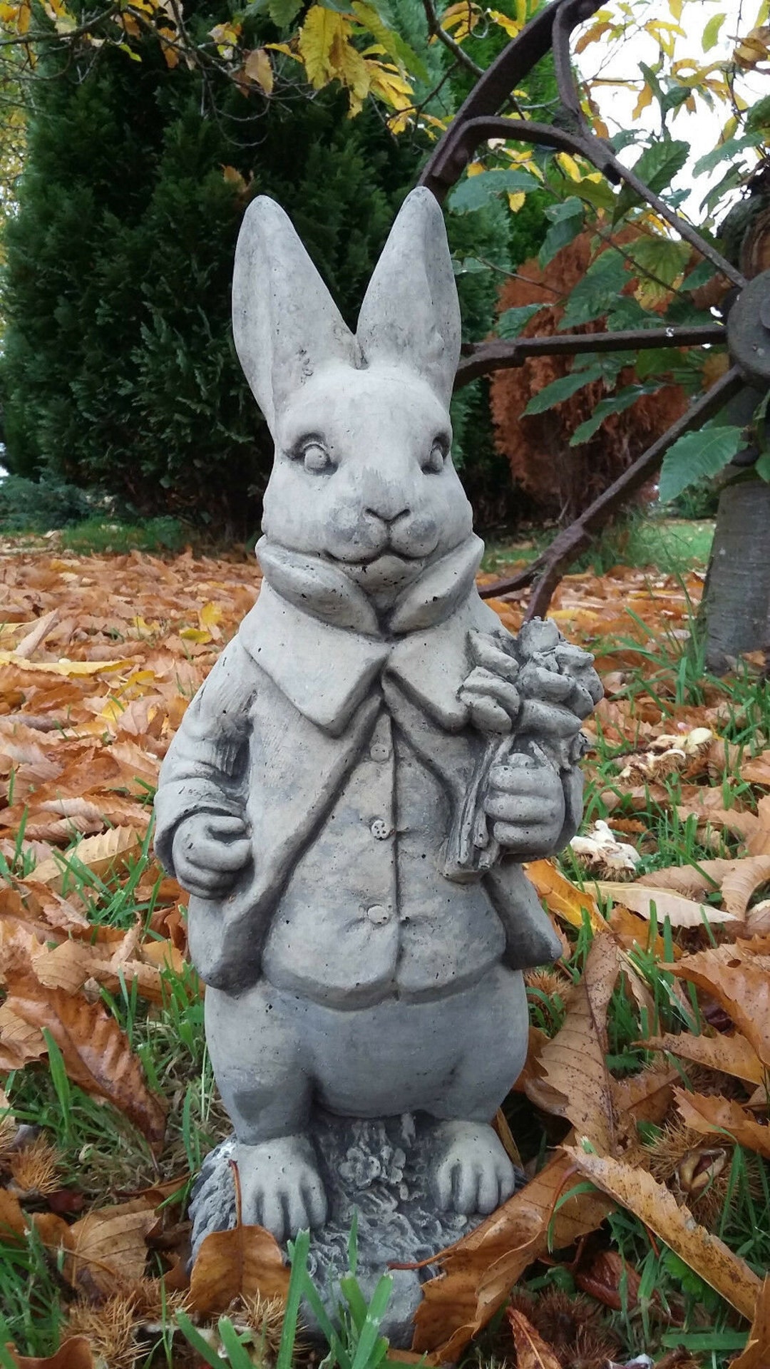 Reconstituted Stone Mr Rabbit Statue - Etsy UK