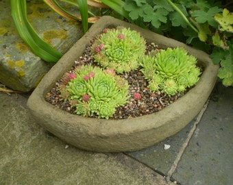 Reconstituted Stone Garden Rustic Alpine Trough Planter - Etsy UK