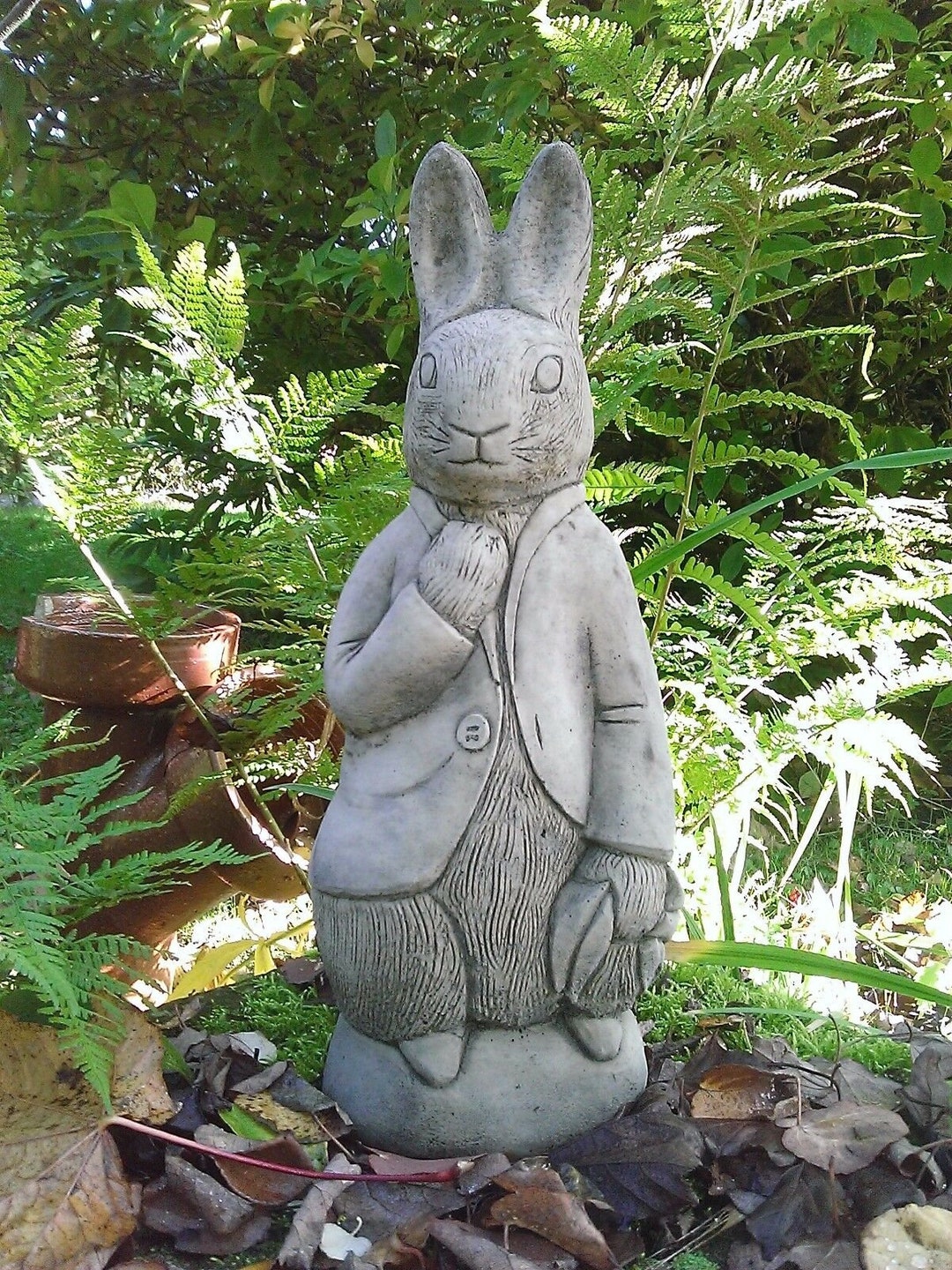 Reconstituted Stone Garden Peter Rabbit Ornament Statue - Etsy
