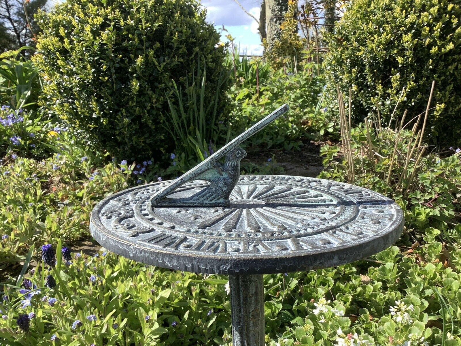 Metal Cast Iron Sundial Garden Ornament - Etsy UK