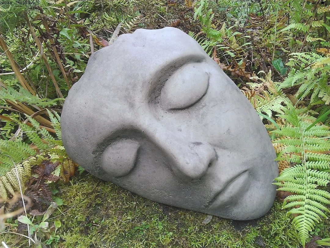 Reconstituted Stone Garden Sleeping Face Ornament - Etsy