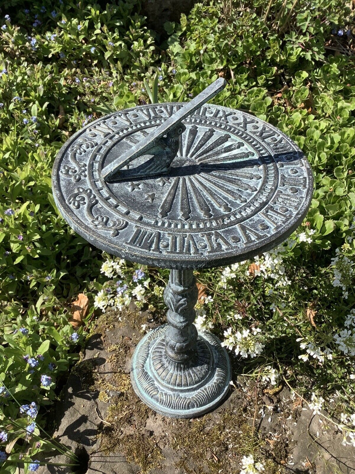 Metal Cast Iron Sundial Garden Ornament - Etsy UK