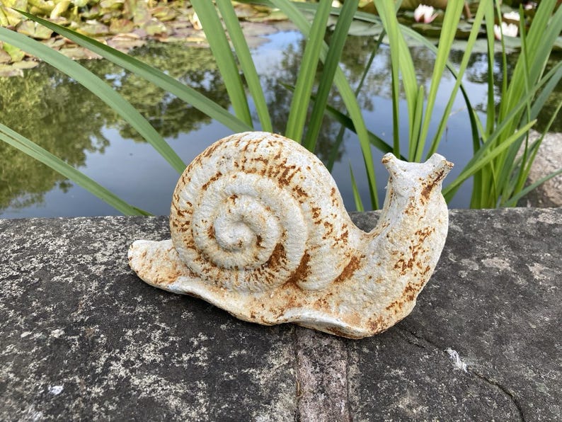 Cast Iron Snail Garden Ornament - Etsy UK