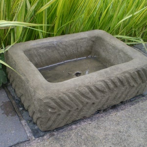 Reconstituted Stone Garden Rectangular Alpine Trough Sempervivum ...