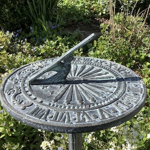 Metal Cast Iron Sundial Garden Ornament - Etsy