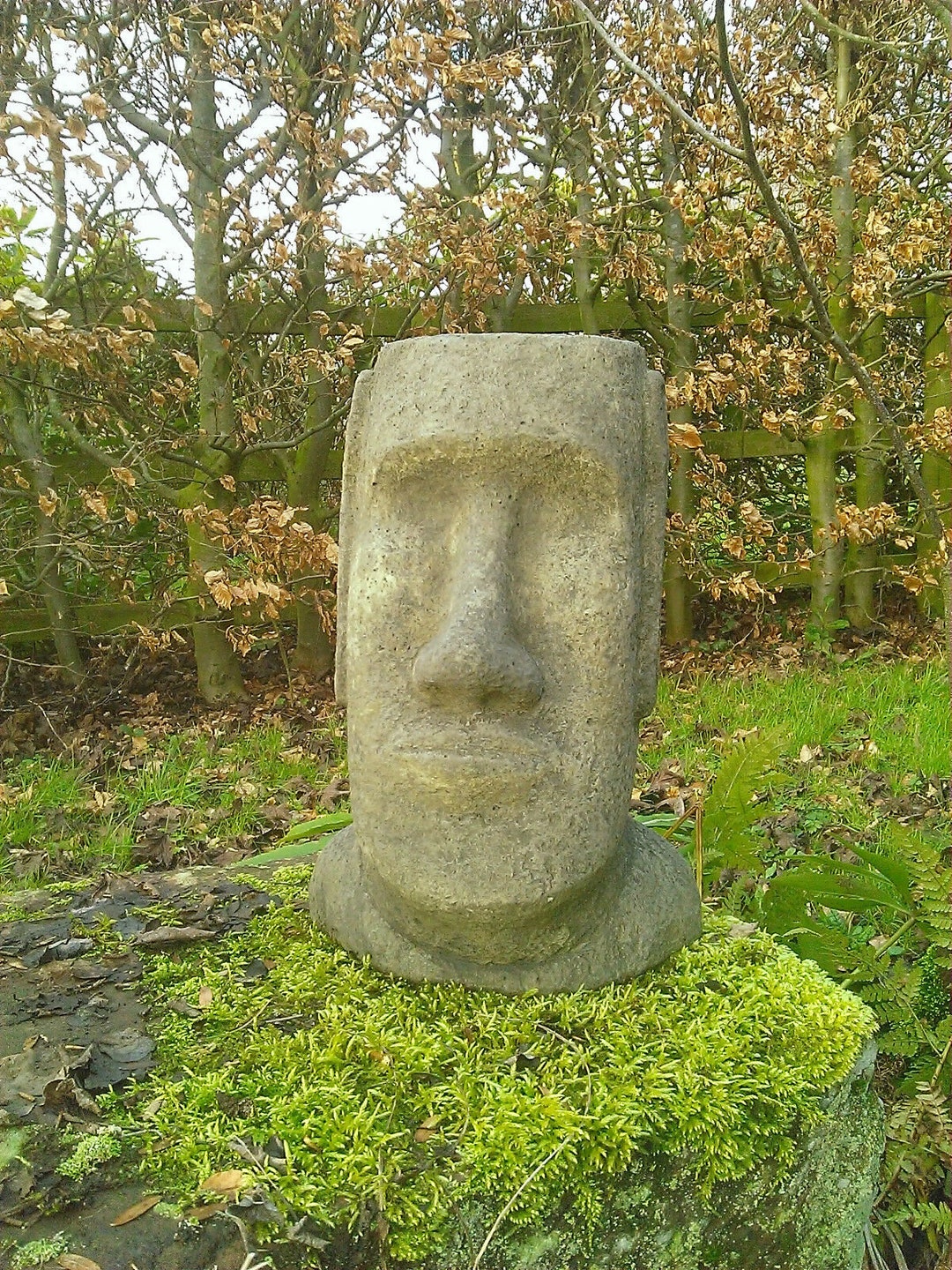Reconstituted Stone Moai Head Ornament - Etsy UK